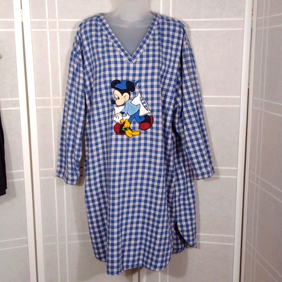 Disney | Intimates & Sleepwear | Mickey Mouse Blue Plaid Disney ...